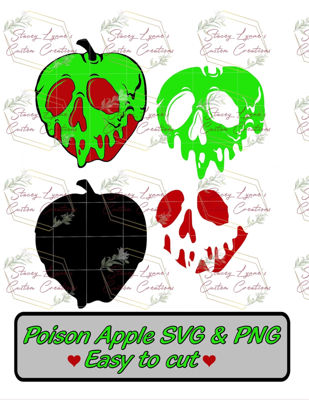 Poison Apple | SVG & PNG | Easy to Cut With Silhouette and Cricut ...