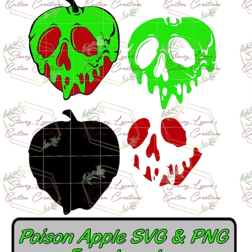 Poison Apple SVG & PNG Easy to Cut With Silhouette and - Etsy