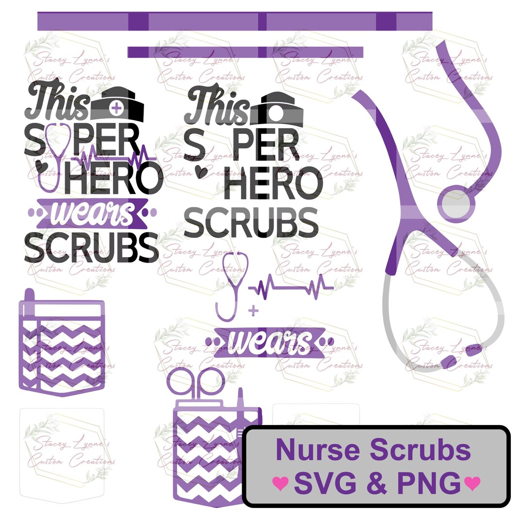 Nurse Scrubs Doctor Scrubs SVG & PNG Easy to Cut With Silhouette and ...