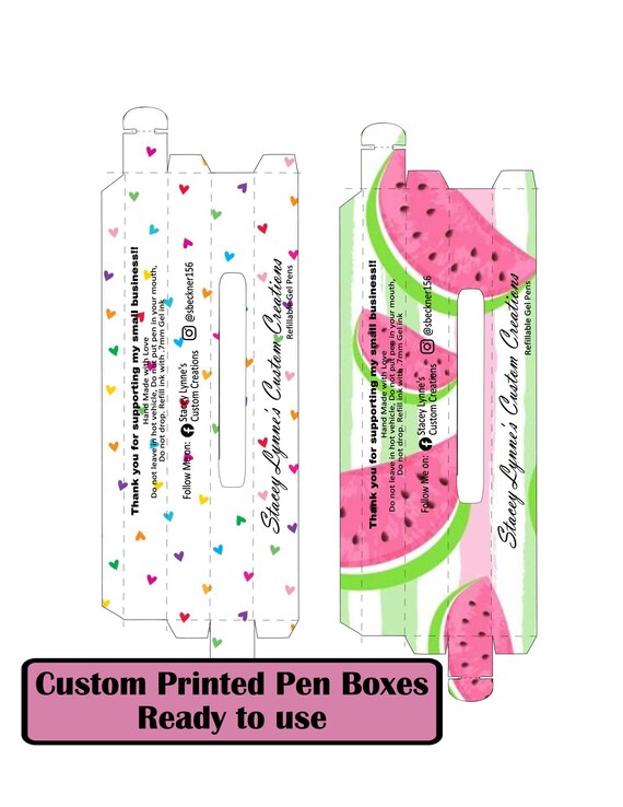 Custom Pen Boxes Ready to Use Custom Glitter Pen Boxes - Etsy