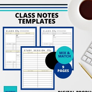 Printable Note Pages, Class Note Template, Study Guide Template, Back ...