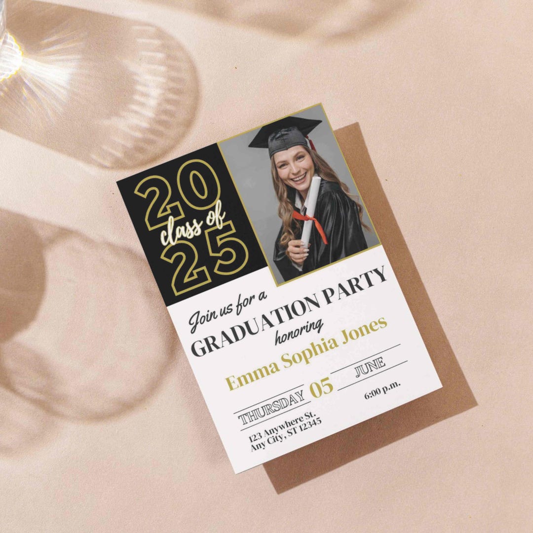 Editable Graduation Party Invitation Template, Graduation Class of 2025 ...