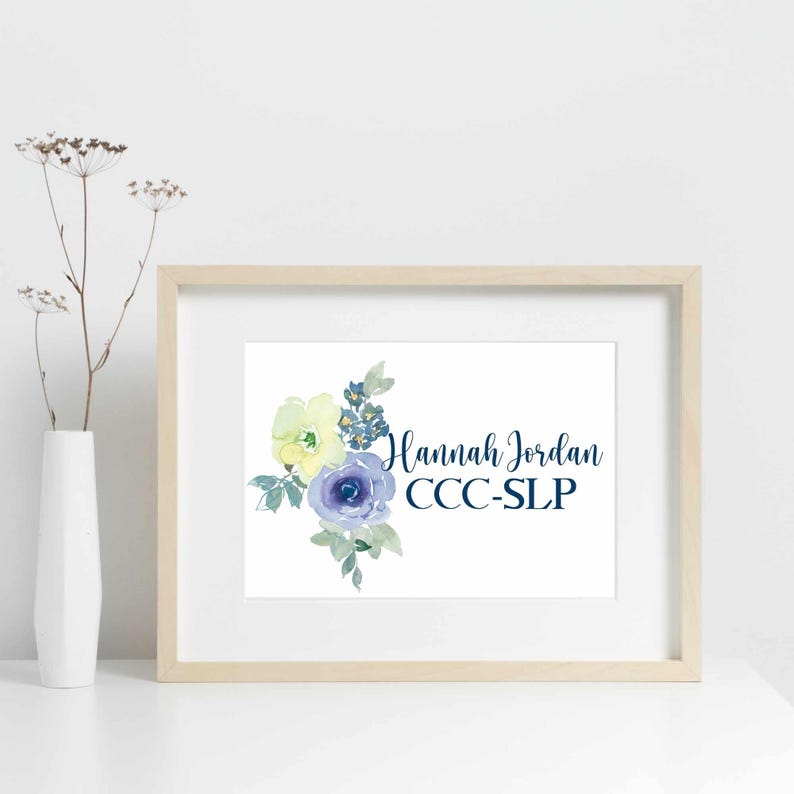 Personalized Speech Therapy Wall Sign, CCC-SLP Printable Wall Art ...