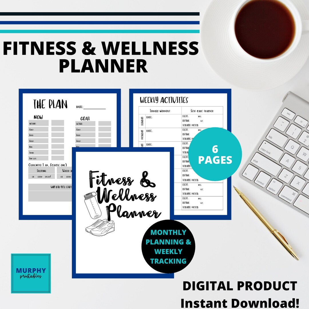 Fitness and Wellness Planner | Printable Planner Sheets | Weekly ...