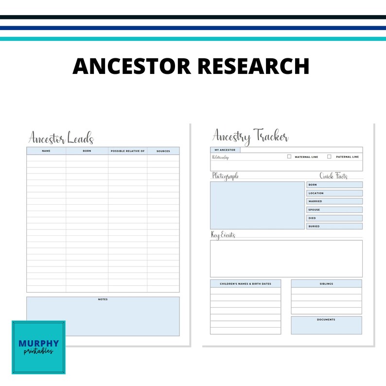 Family Tree Printable | Family History Ancestry Tracker | Ancestor ...