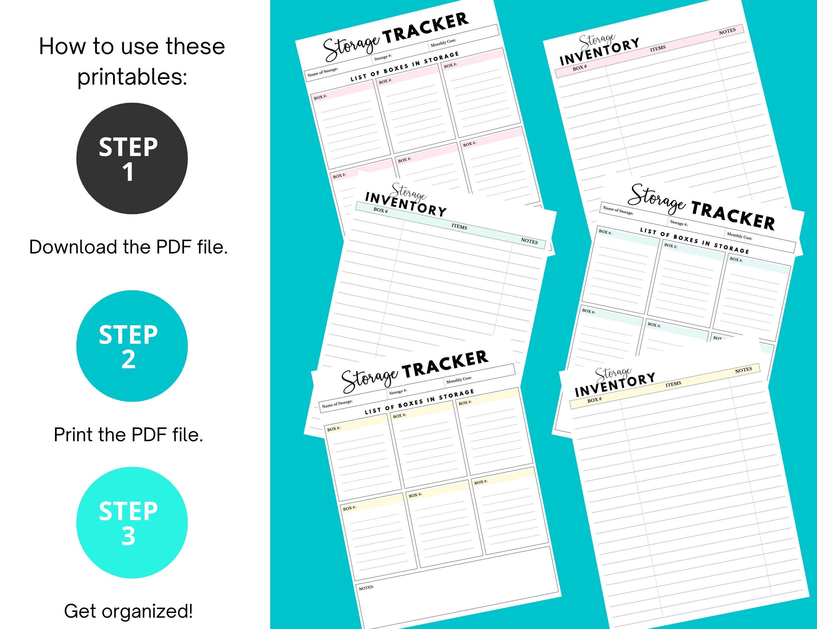 Printable Storage Tracker, Household Inventory Pages for Home Binder ...