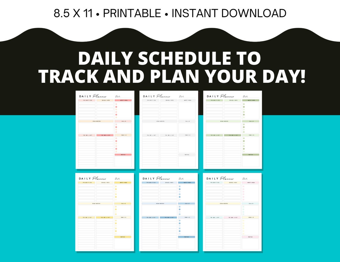 Printable Daily Goal Planner Instant Download Planner Pages - Etsy
