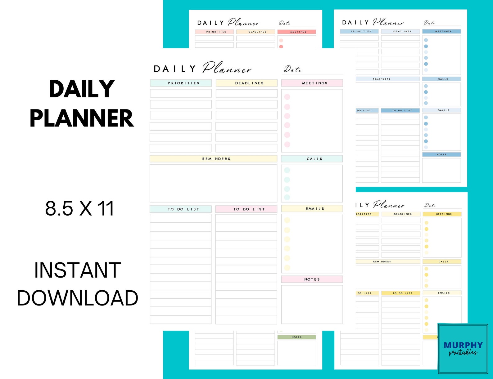 Printable Daily Goal Planner Instant Download Planner Pages - Etsy