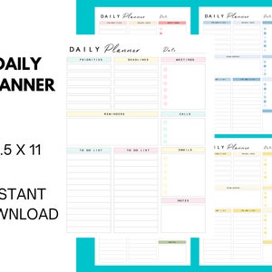 Printable Daily Goal Planner | Instant Download Planner Pages | Daily ...