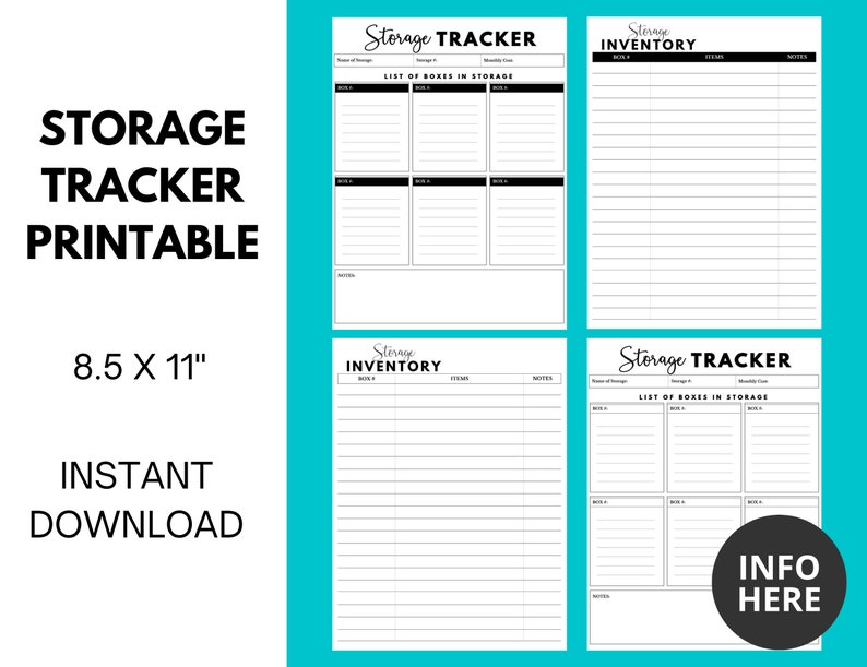 Printable Storage Tracker, Household Inventory Pages for Home Binder ...