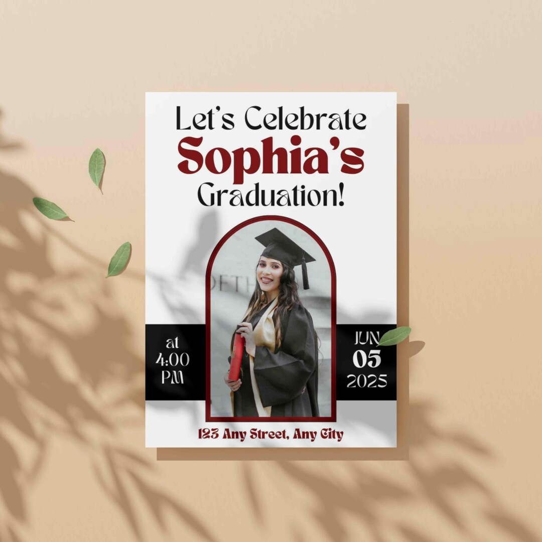 Editable Graduation Party Invitation Template, Graduation Class of 2025 ...