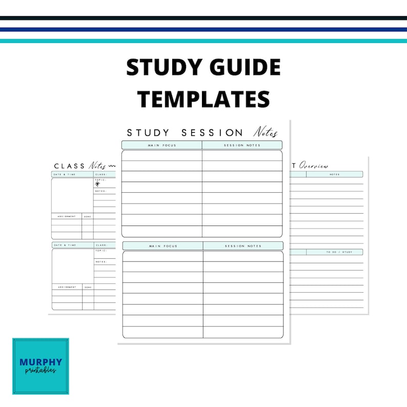 Printable Note Pages, Class Note Template, Study Guide Template, Back ...