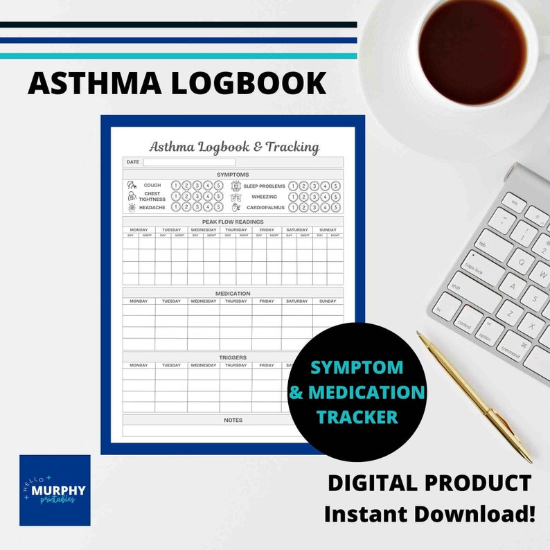 Printable Asthma Planner, Digital Asthma Tracker and Journal, Asthma ...