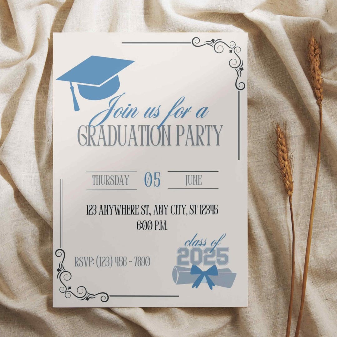 Editable Graduation Party Invitation Template for the Graduation Class ...