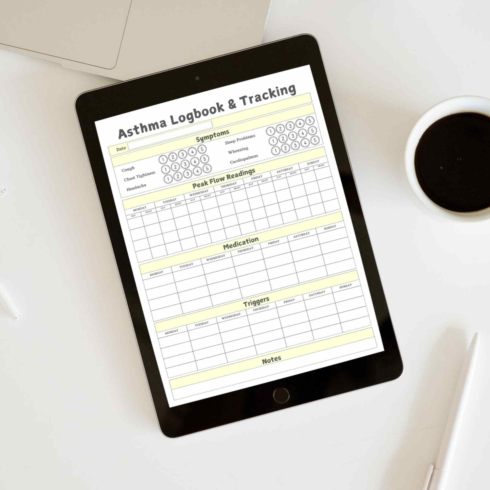 Asthma Tracking Printable, Symptom Journal, Medication Log, Situational ...