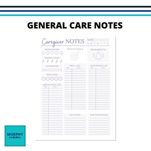 Caregiver Daily Planner Printable Bundle, Elder Care, Adult Day Care ...