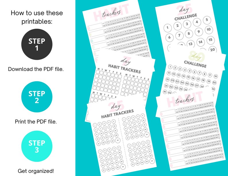 Habit Tracker Printable PDF, Goal Tracker Calendar Template, Goal ...