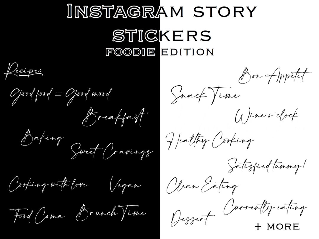 126 Instagram Story Stickers | Food Edition | Foodie | Food Sayings ...