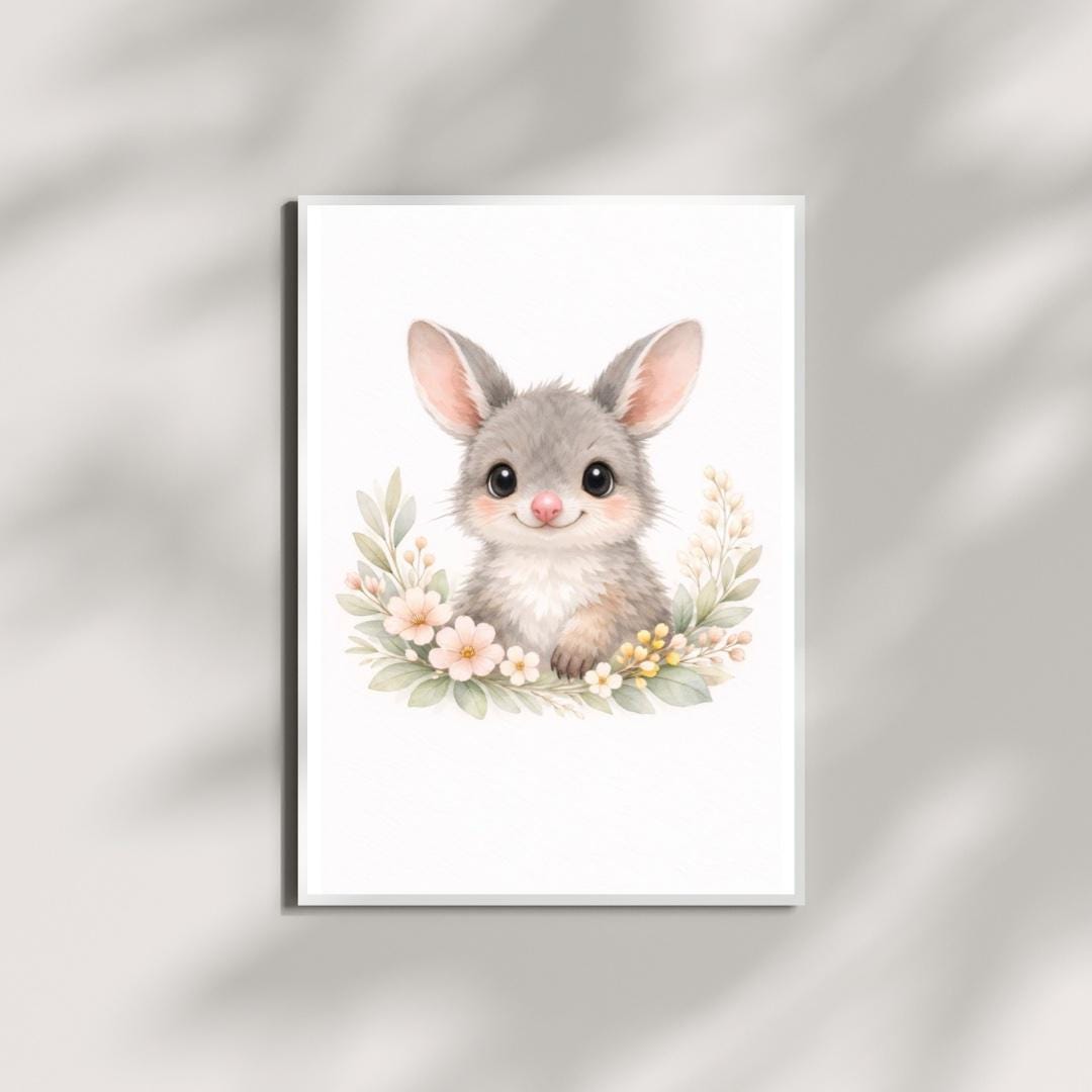 Baby Bilby Watercolor Nursery Artwork, Australian Animal Printable ...