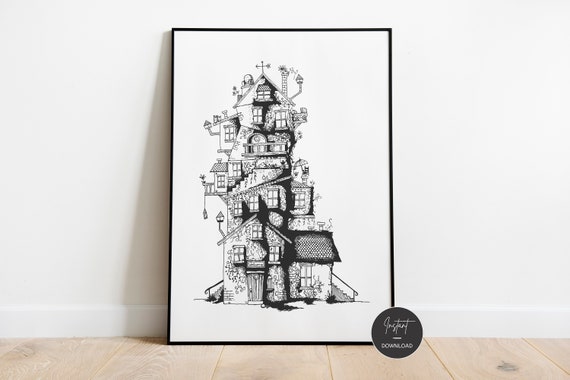 The Burrow Print the Burrow Drawing the Burrow - Etsy