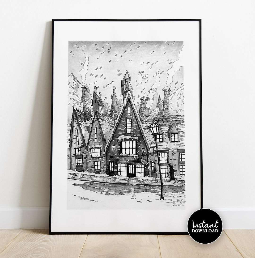 Hogsmeade Art Print - Wizards and Witches' Holidays! - Etsy