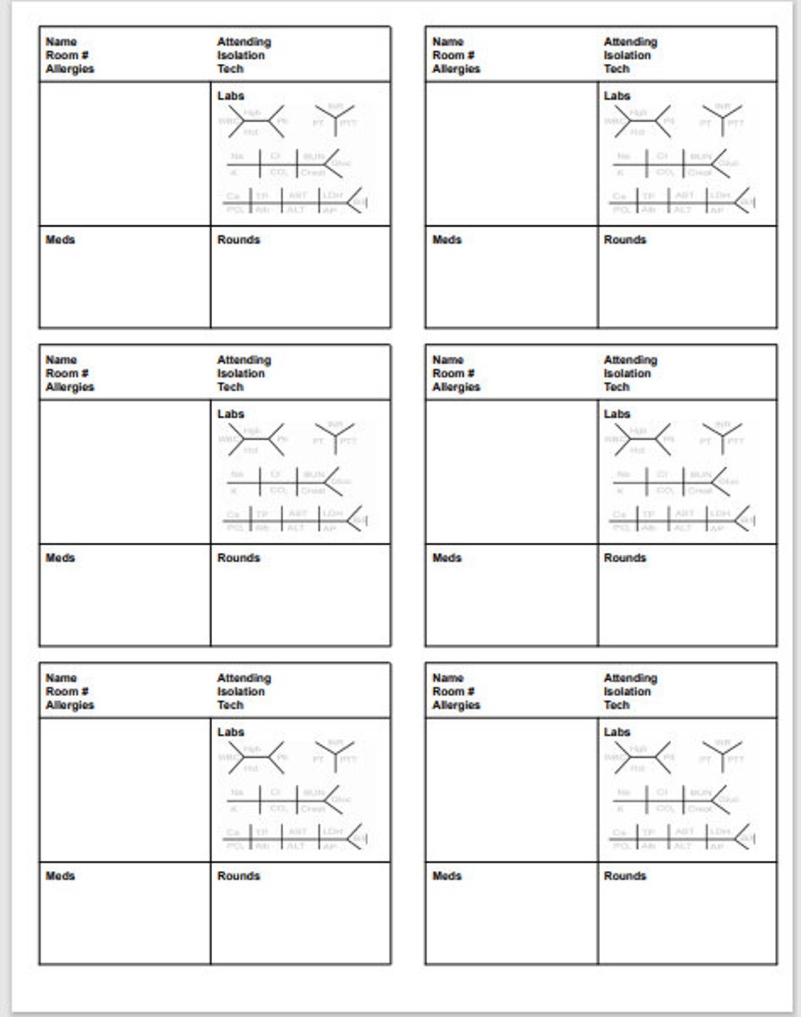 6 Patient Report Sheet - Etsy