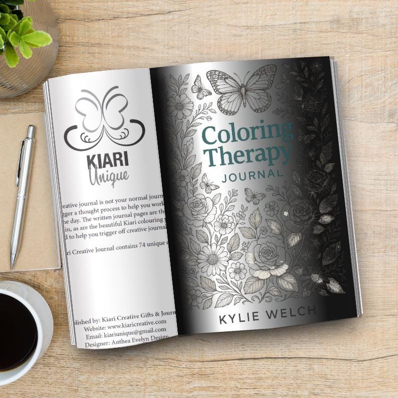 Coloring Therapy Journal – Printable Mindfulness Coloring Book, Floral ...