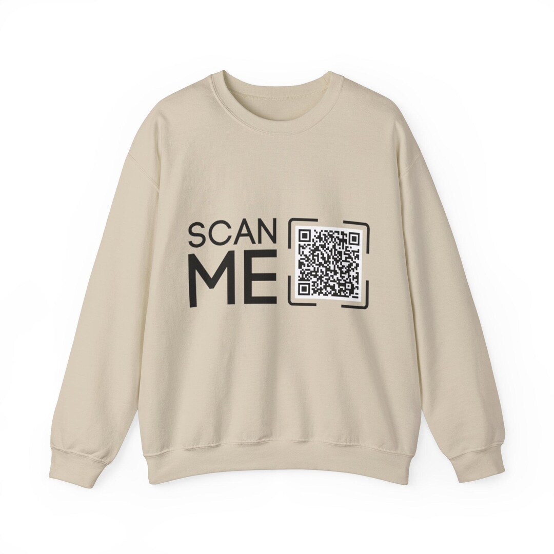 Personalized QR Code Crew Neck Sweatshirt - Scan Me Design - Etsy