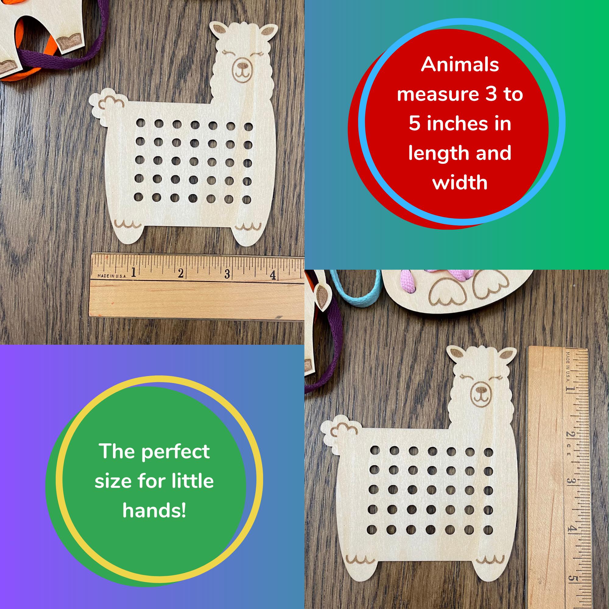 Animal Lacing Boards: Fine Motor Skills Toy, Set of 5 - Etsy