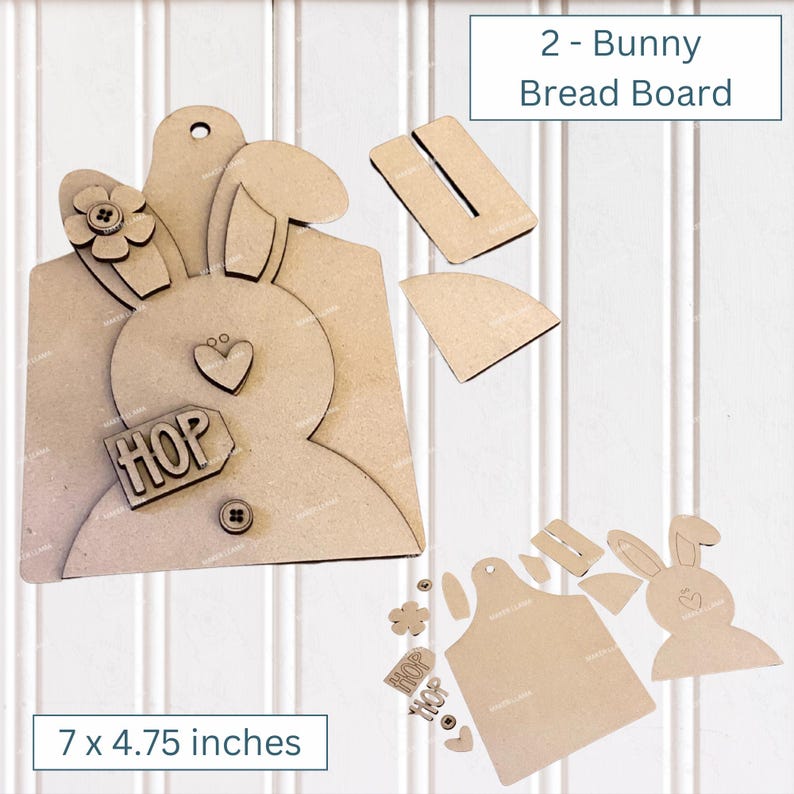 DIY Easter Bunny Wood Kit: Unfinished MDF Decor - Etsy