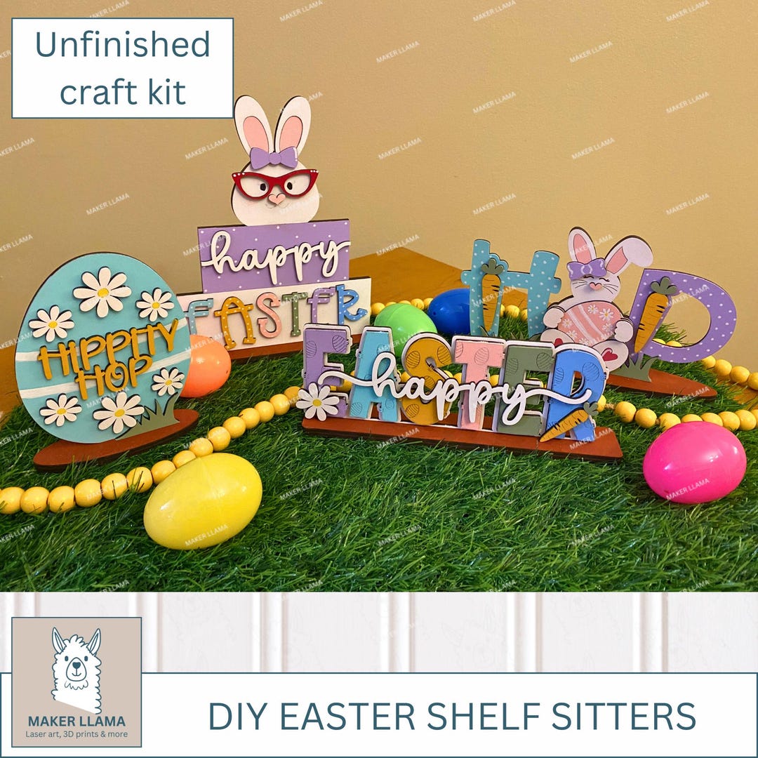 DIY Easter Shelf Sitters - Unfinished Wood Kit - Easter Decor - DIY ...