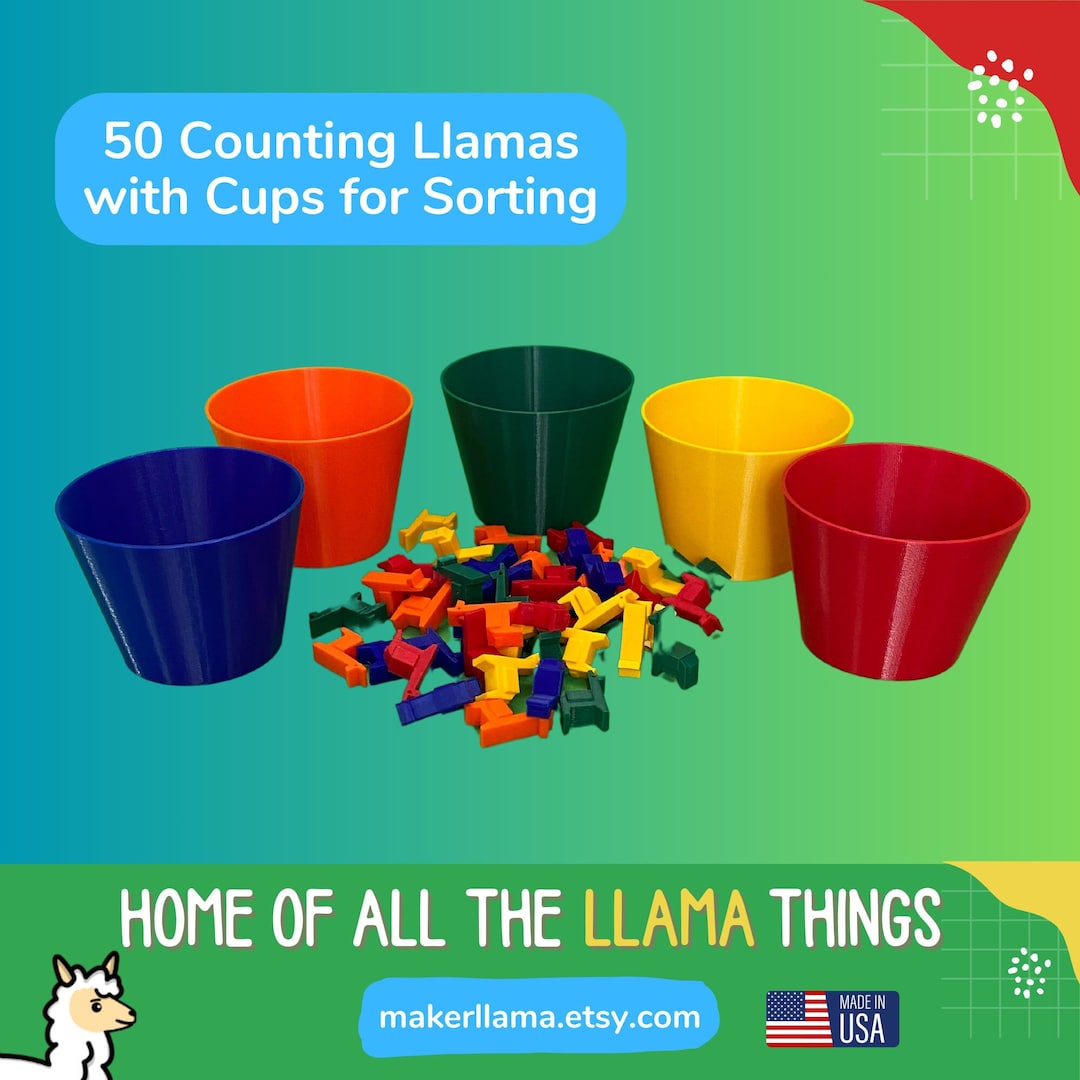 50 Counting Llamas With Cups for Sorting | Preschool | Patterns | Five ...