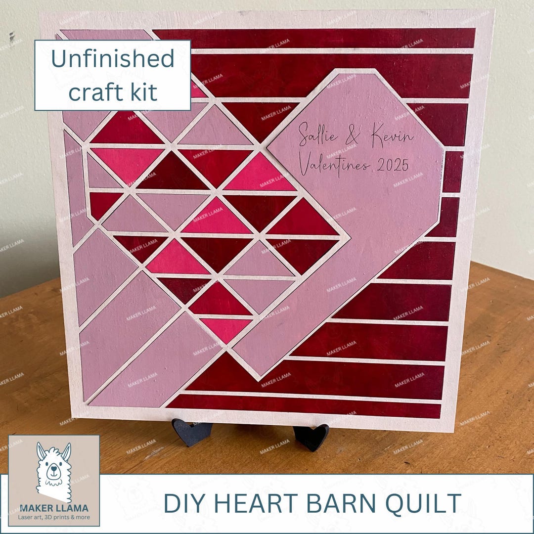 DIY Heart Barn Quilt Kit: Personalized Valentine's Gift - Etsy