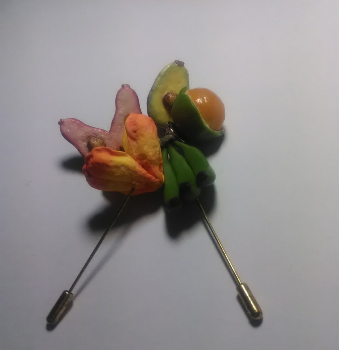 Ackee Brooch, Jamaican Green Banana Brooch, Jamaican Pear Pin or ...