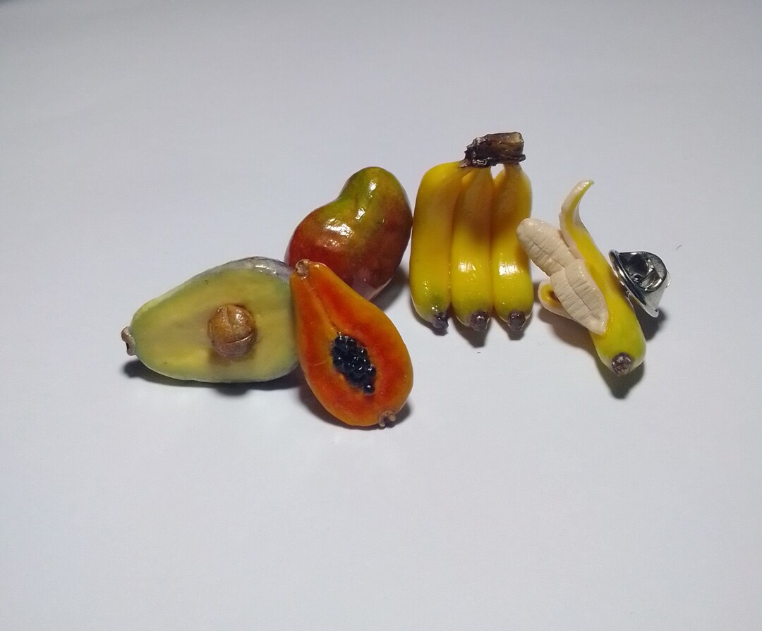 Banana Pin, Peeled Banana Pin, Avocado Pin, Papaya Pin OR Mango Pin - Etsy
