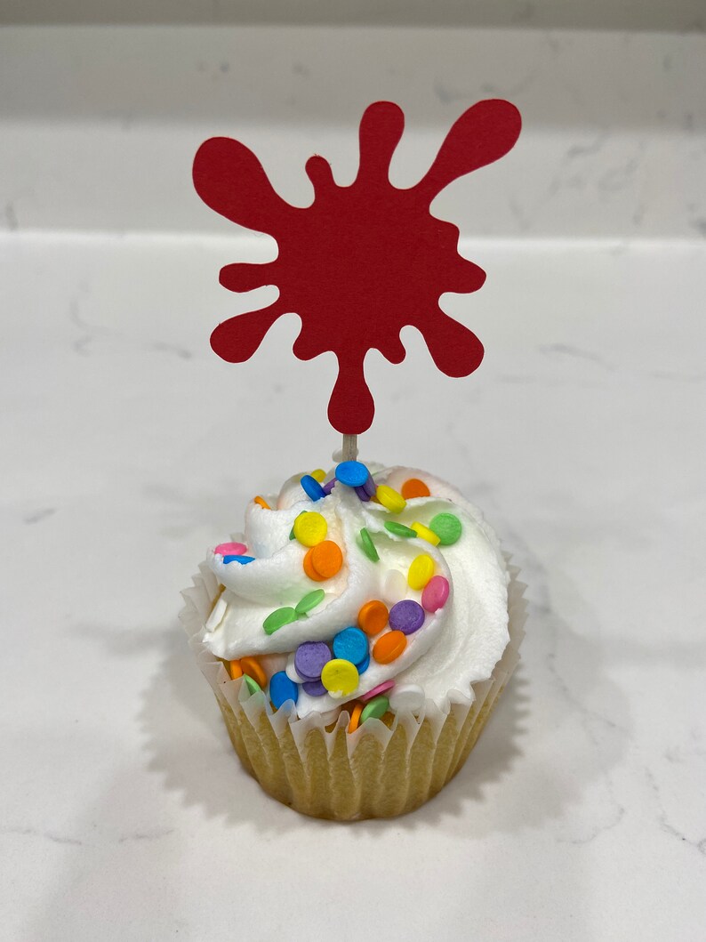12 Paint Party Cupcake Topper Paint Splatter Cupcake Topper | Etsy