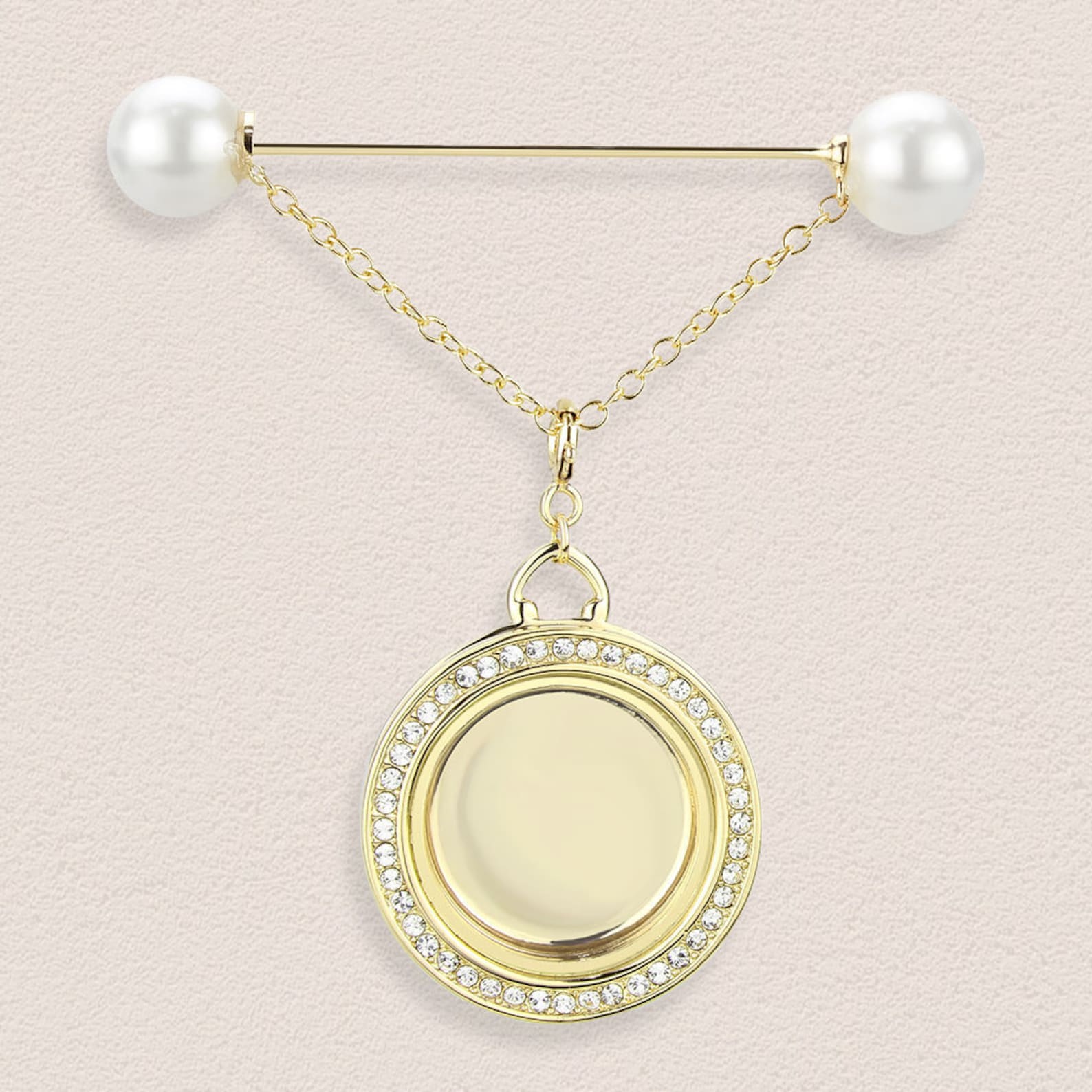 Gold Bridal Bouquet Locket Modern Wedding Bouquet, Bride Gift ...