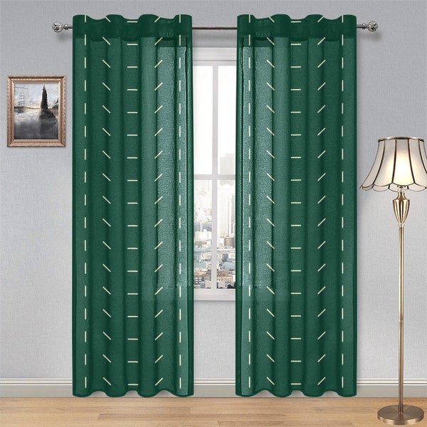 Dark Green Curtains - Etsy
