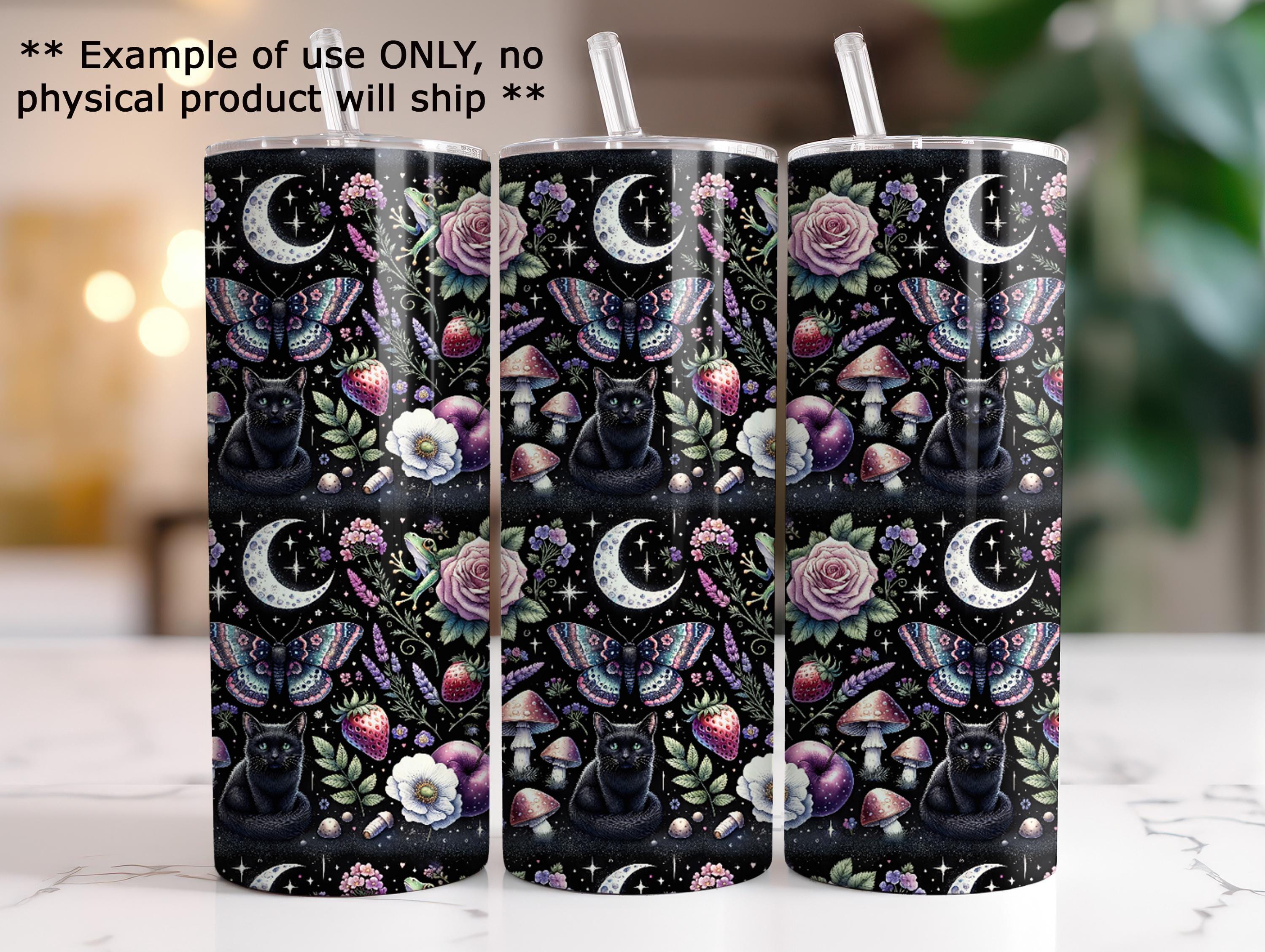 Witch Cat Seamless Pattern Mushroom Seamless Pattern Fabric Pattern ...