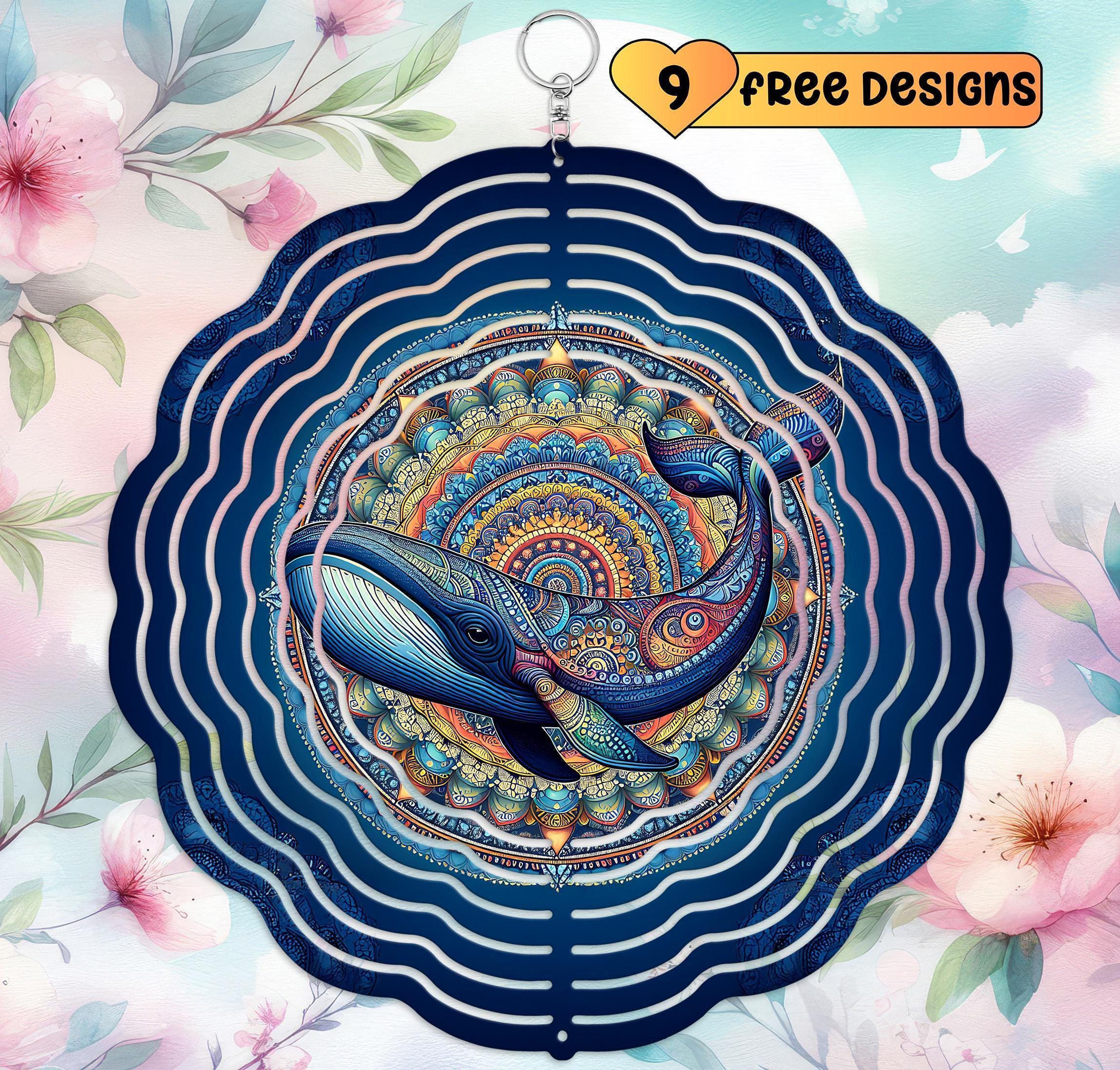 Whale Wind Spinner Sublimation Design, Digital Download Holographic ...