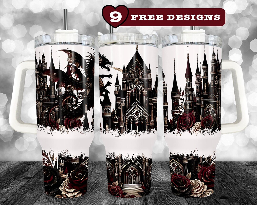 Medieval Castle 40oz Tumbler Wrap, 40 Oz Tumbler Sublimation Design ...