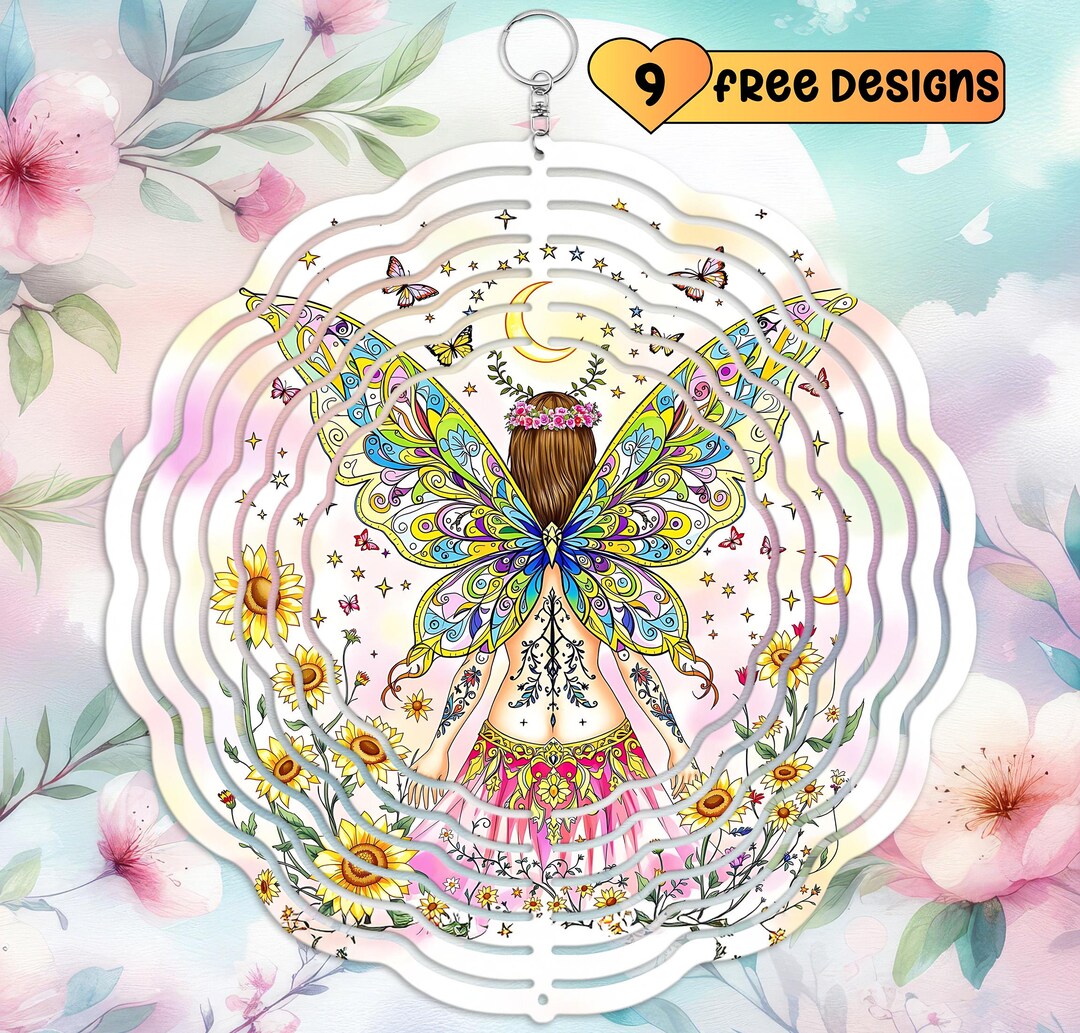 Whimsical Fairy Wind Spinner Ethereal Fairy Windspin, Fairy Outdoor ...