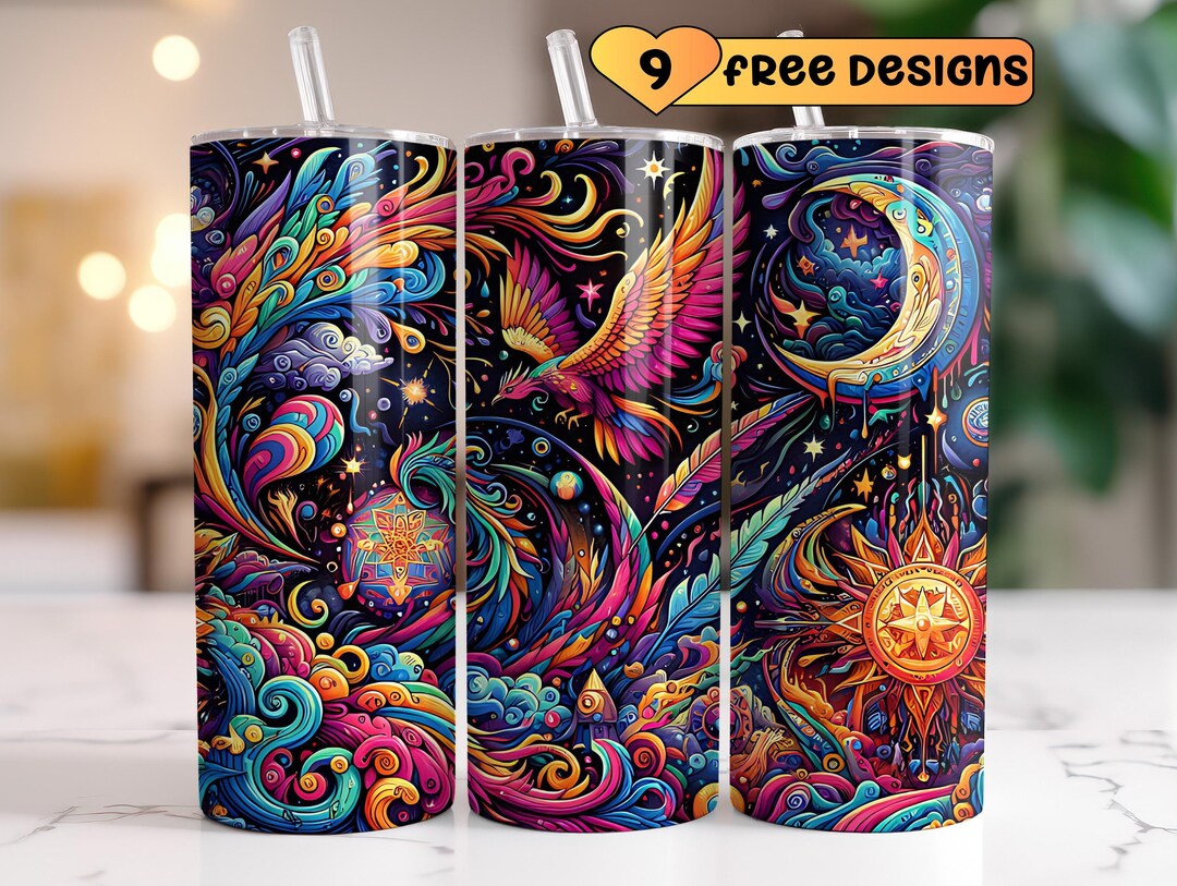 Cosmic Bird Tumbler Wrap, 20oz Tumbler Sublimation Designs Phoenix ...