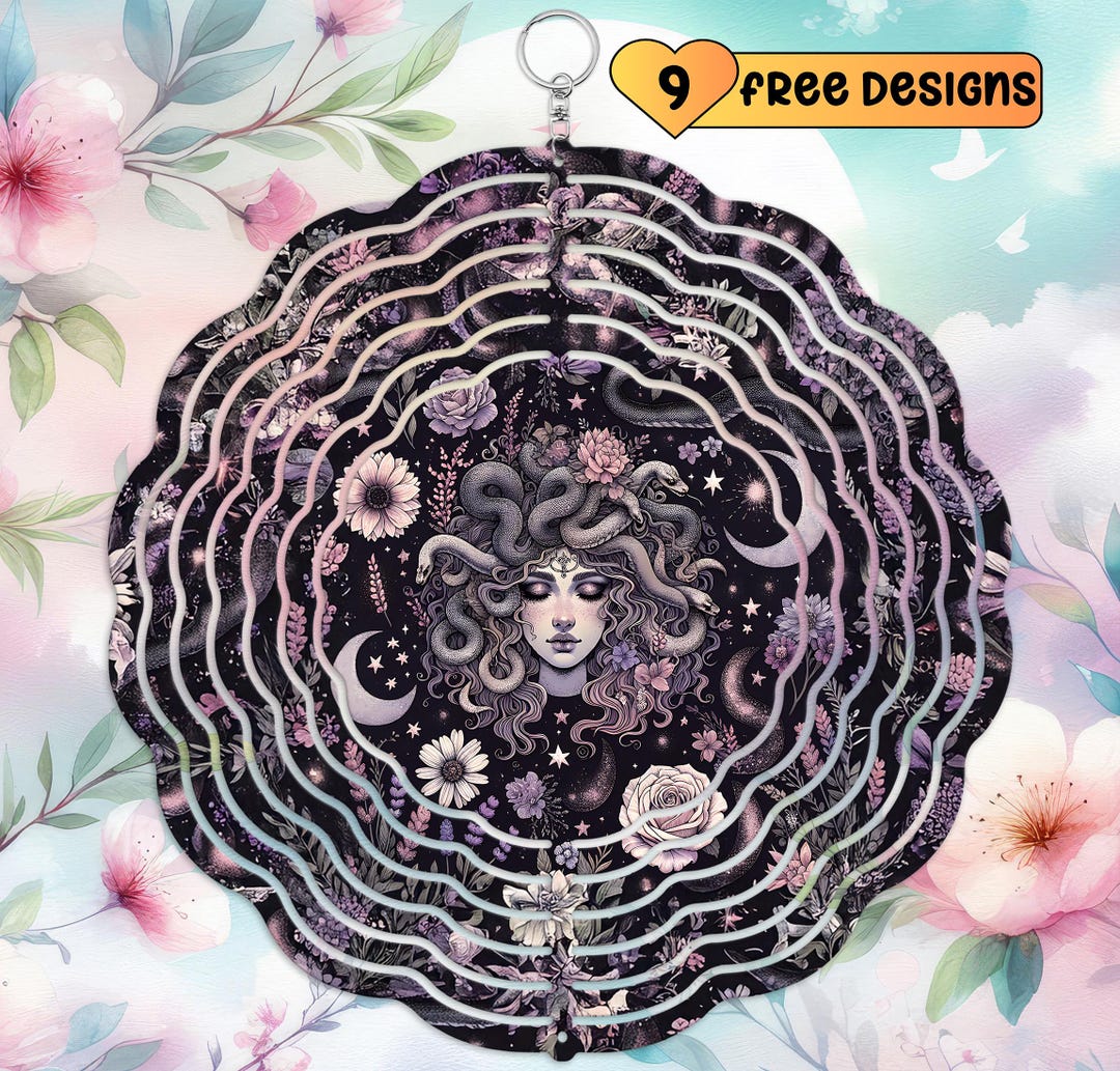 Medusa Wind Spinner Ethereal Medusa Windspin, Medusa Art Outdoor Decor ...