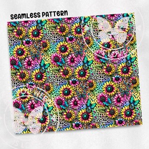 Leopard Sunflowers Seamless Pattern Flower Seamless Pattern Fabric PNG ...