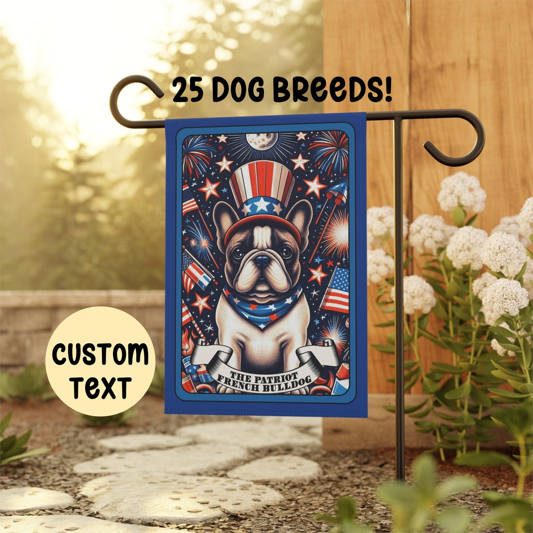 July 4th Custom Dog Garden Flag, Celebration Yard Decor, Welcome Flag ...