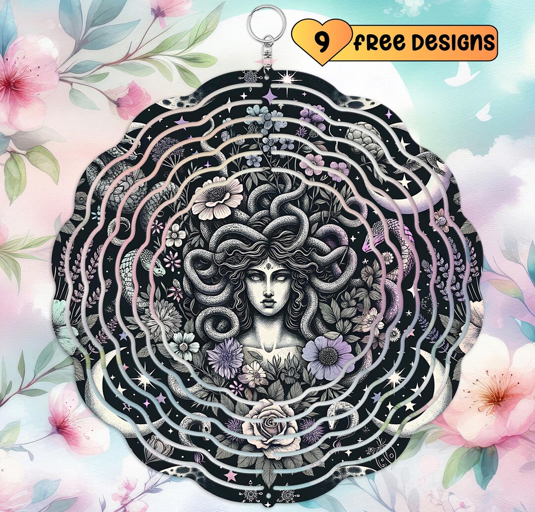 Medusa Wind Spinner Ethereal Medusa Windspin, Medusa Art Outdoor Decor ...