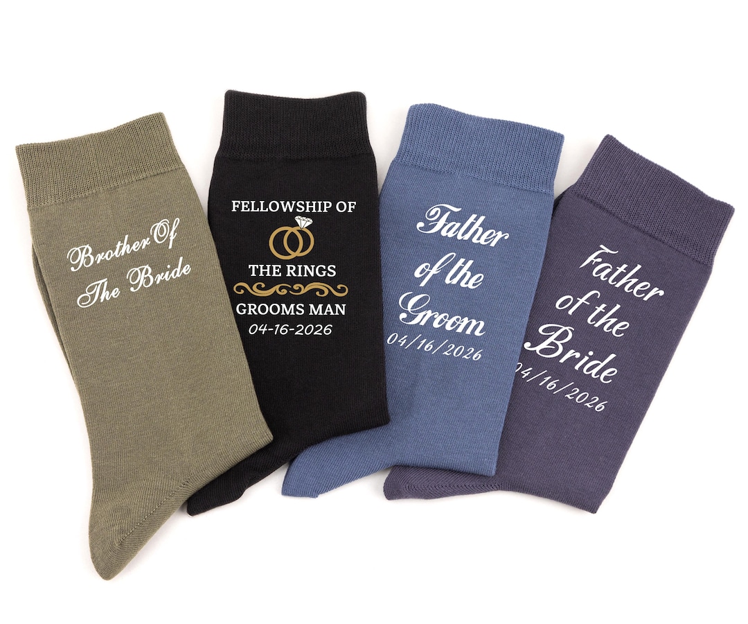 Custom Wedding Socks,groomsman & Wedding Party Gift, Custom Best Man ...