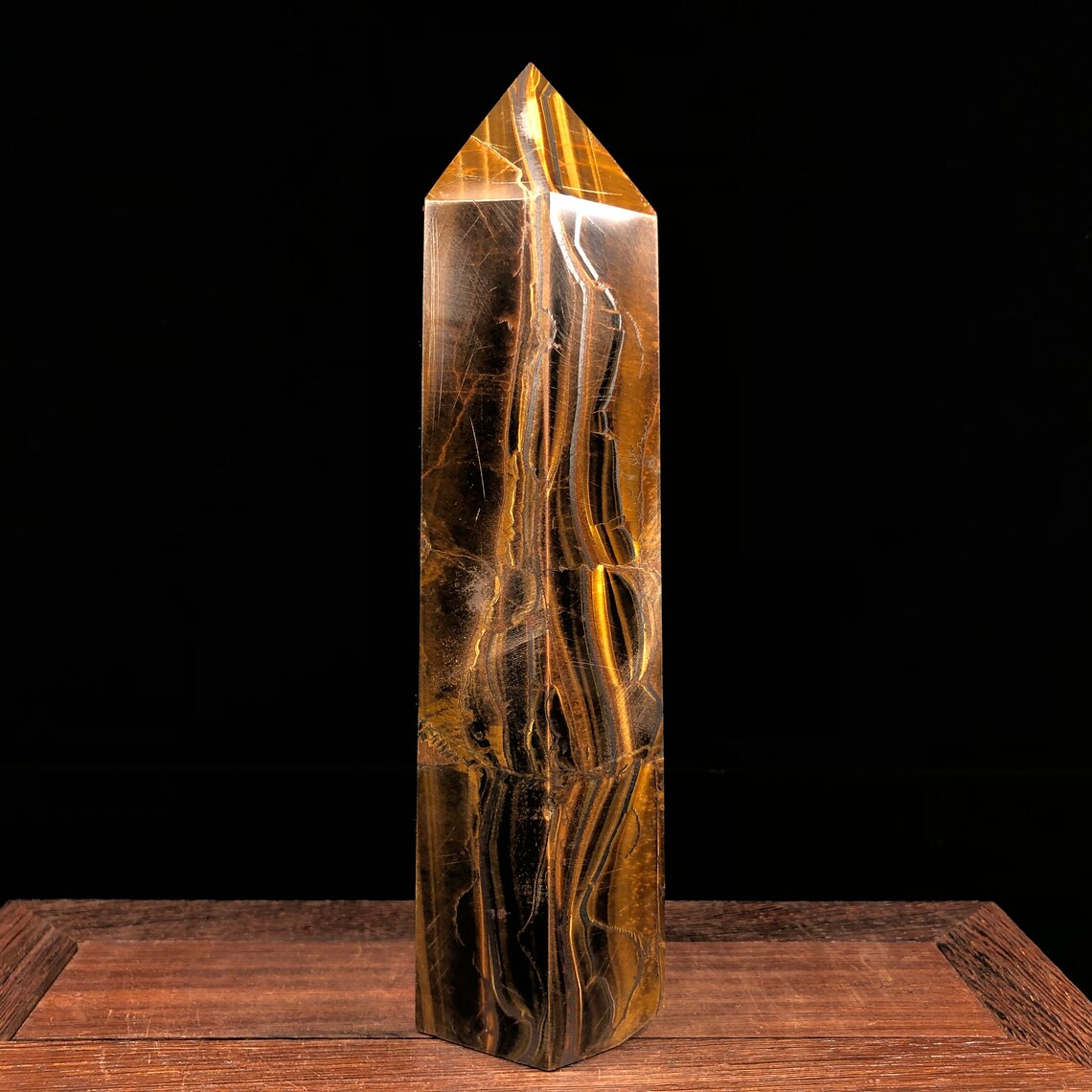 0.909kg Natural tiger-eye Tower Crystal quartz tower tiger-eye | Etsy