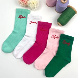 Custom Embroidered Socks With Your Name,text,logo, Personalised Women’s ...
